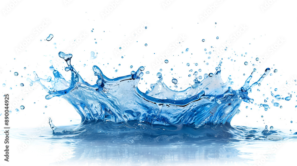 blue water splash isolated on white background,A water splash that is ...