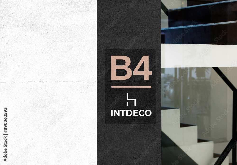 Building Floor Sign Mockup With Generative AI Stock Template | Adobe Stock