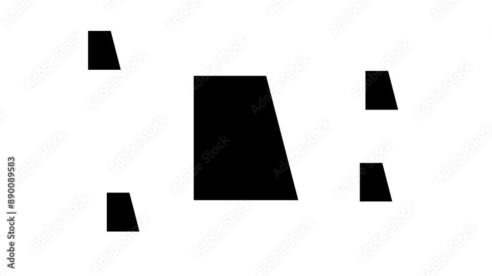 Zoom in and out animation the trapezium symbol. Large black symbol in ...