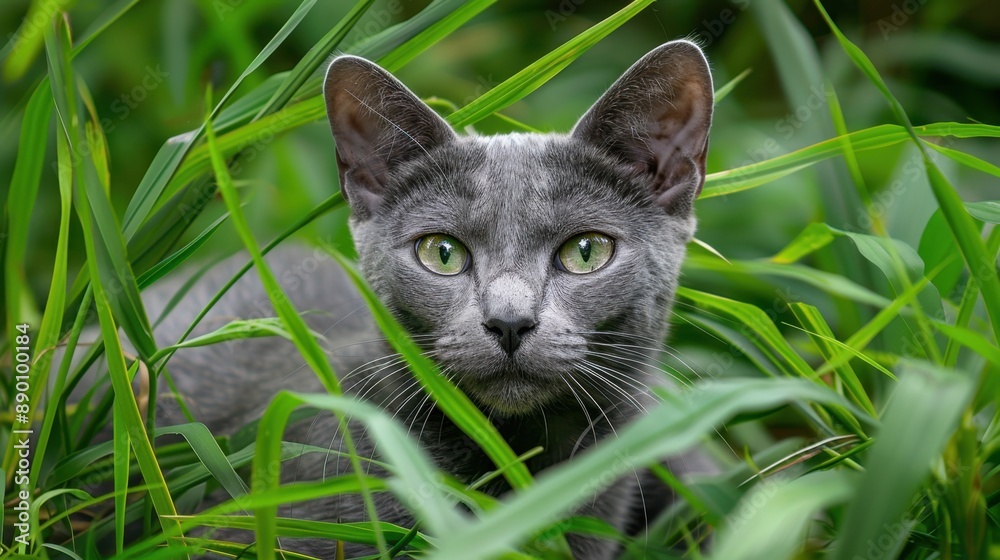 Korat: Known for their sleek silver-blue coat and bright green eyes ...