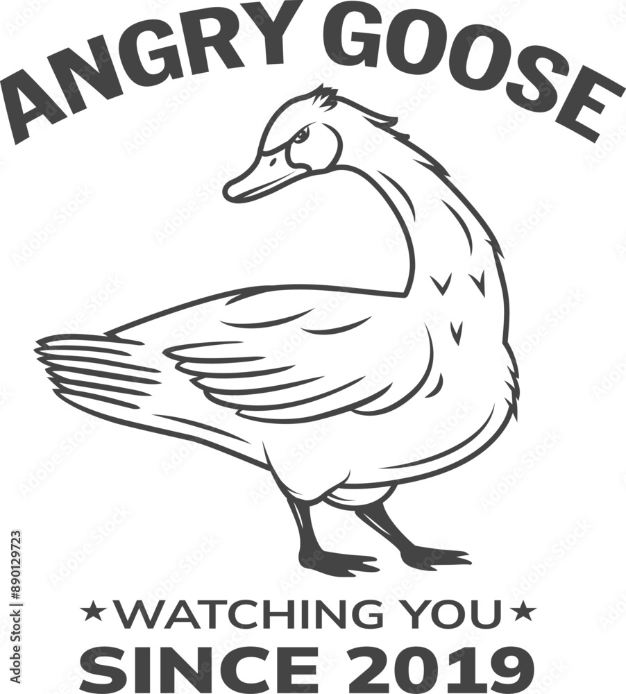 Angry goose vector logo for sport team, apparel, badge, merchandise ...
