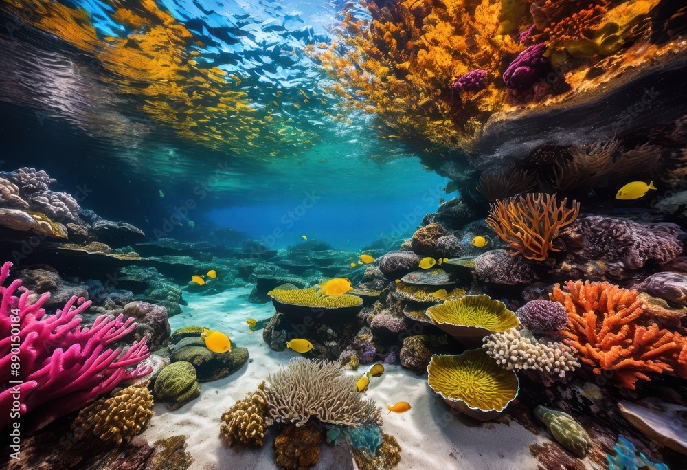 vibrant marine ecosystem lively rock pools, life, underwater, creatures ...
