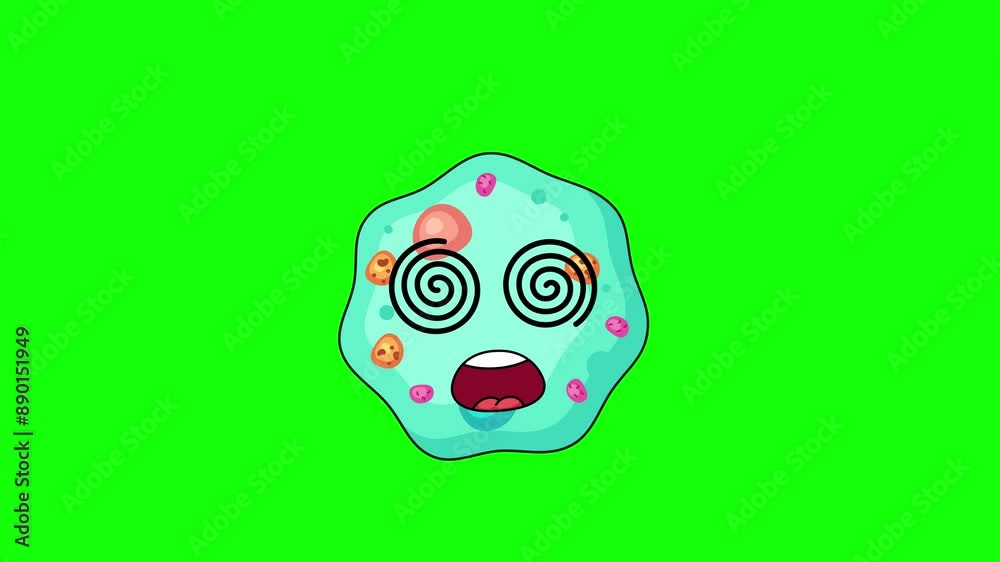 amoeba Face with spiral eyes, hypnotized expression Stock Video | Adobe ...