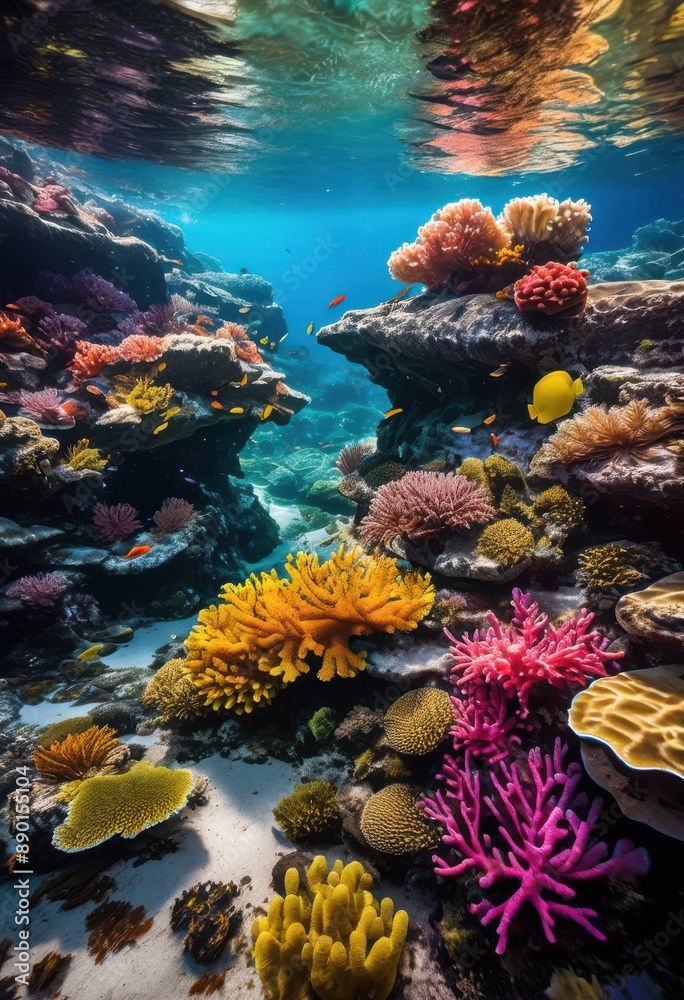 vibrant marine ecosystem lively rock pools, life, underwater, creatures ...