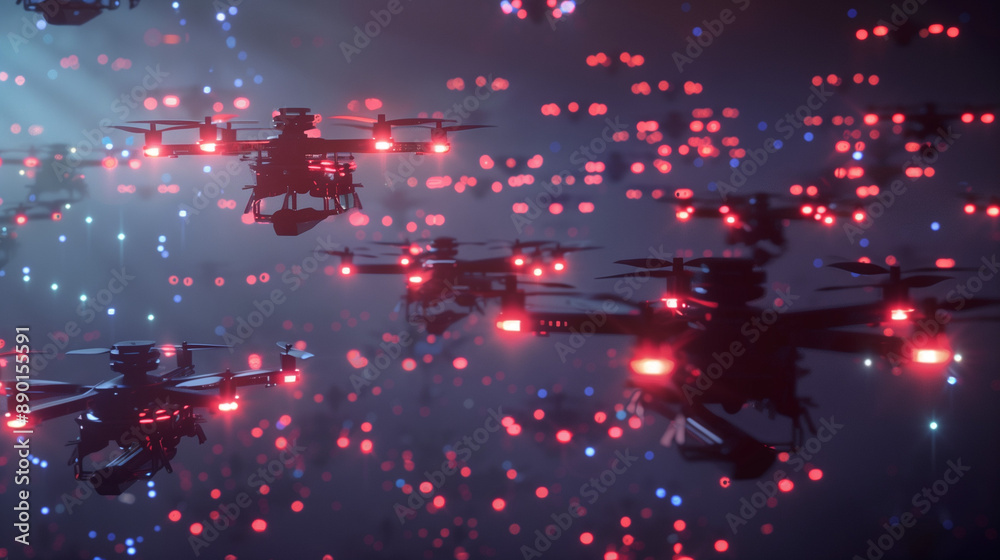 AI-Powered Drone Swarms Performing Synchronized Aerial Displays at a ...