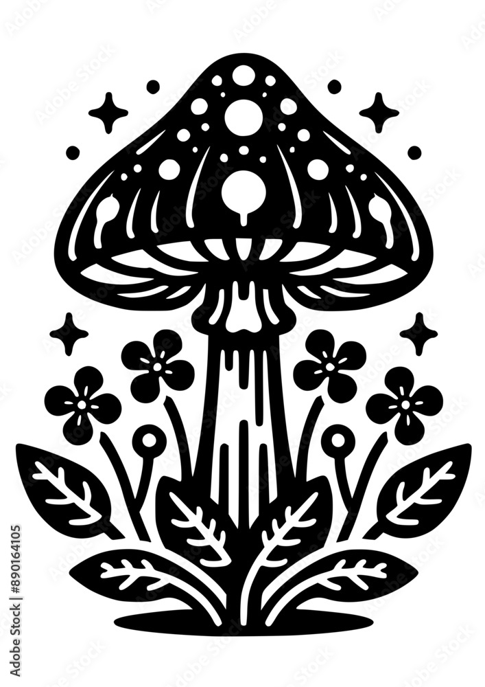 Mystic SVC, Magic SVG, Magic Mushrooms SVG, Black Cat SVG, Moon SVG ...