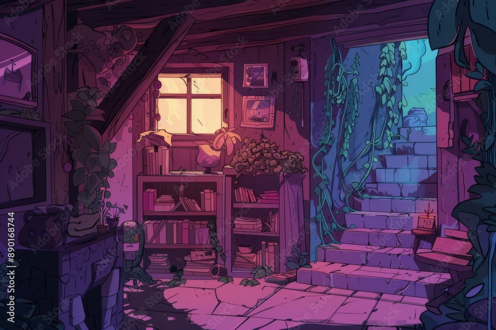exploring forgotten wizard towers, cozy vibe, Generative AI Stock ...