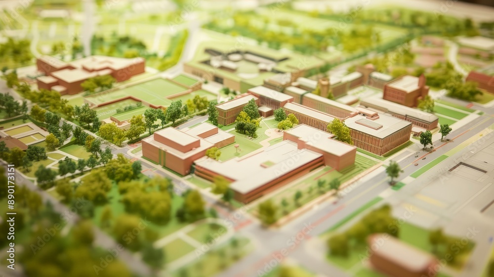 Depict an architect sketching the master plan for a new university ...