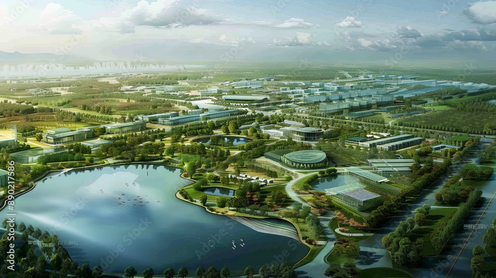 Develop a comprehensive master plan for a high-tech business park ...
