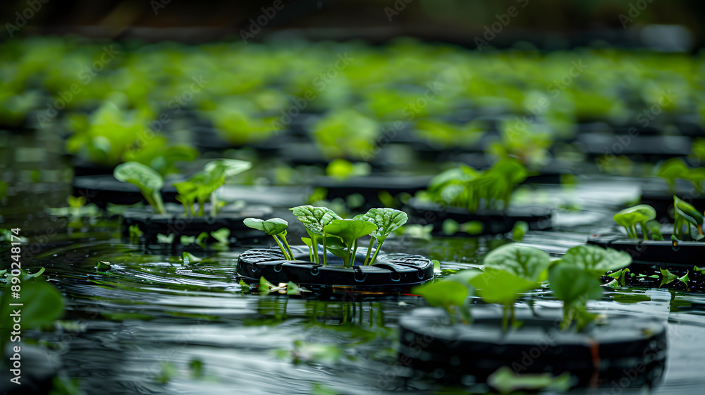 Hydroponic Raft System - floating plants in polystyrene boards with ...