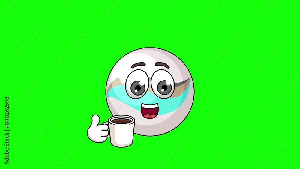 marble toy emoticon with drinking coffee style, emoji emoticon ...