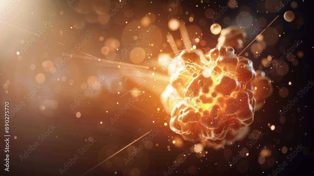 Detailed illustration of a nuclear fission reaction, showing a uranium ...