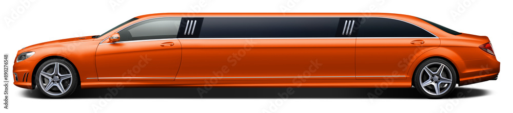 Modern orange limousine on a transparent background in png format ...