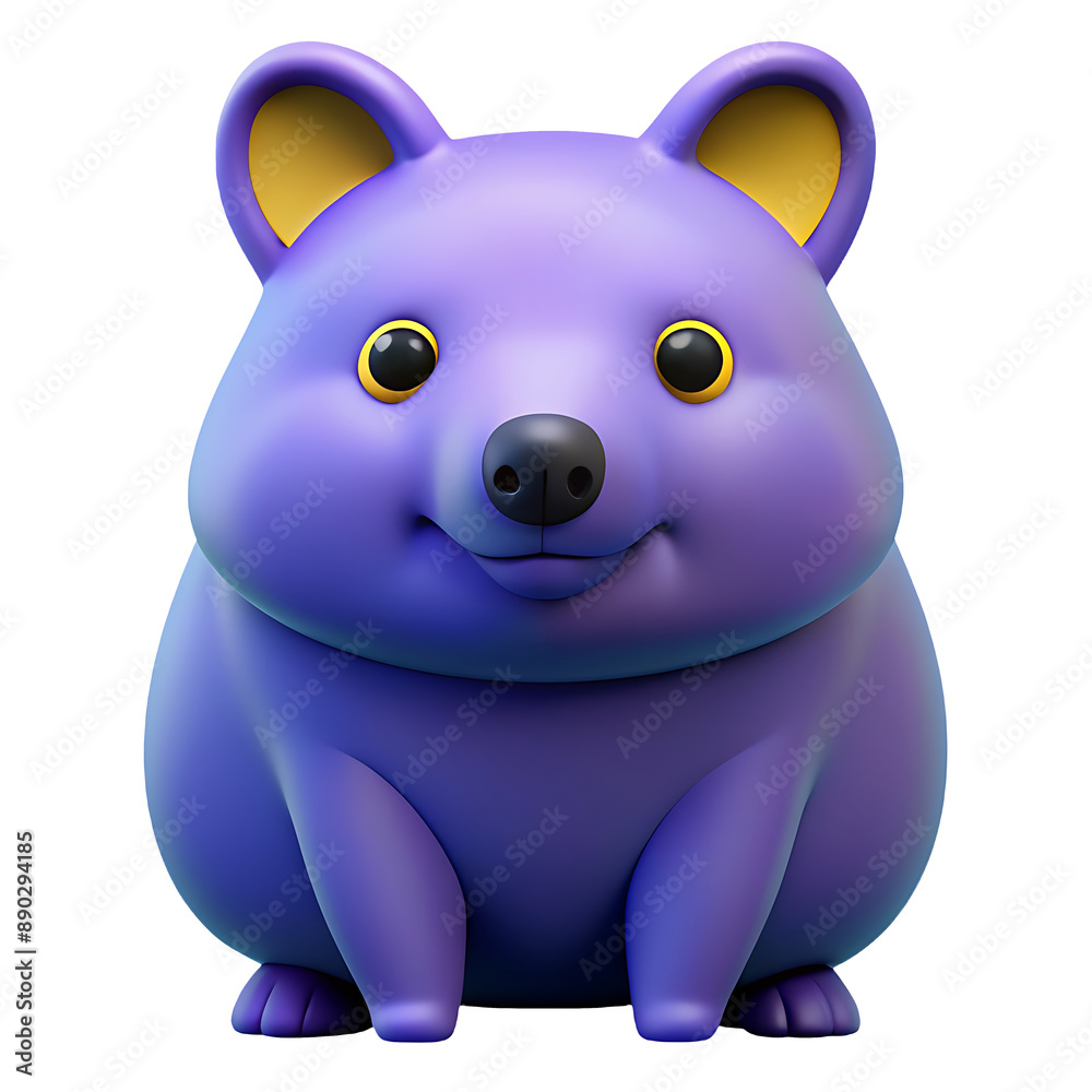 quokka icon dark purple color in plastic 3d style Stock Photo | Adobe Stock