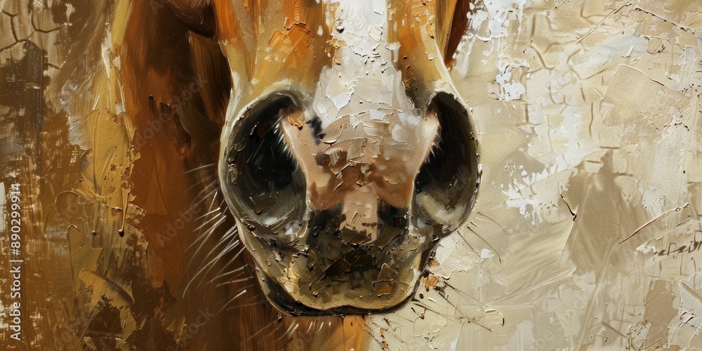 Foto de The intricate texture of a horse's nose captured in an oil ...