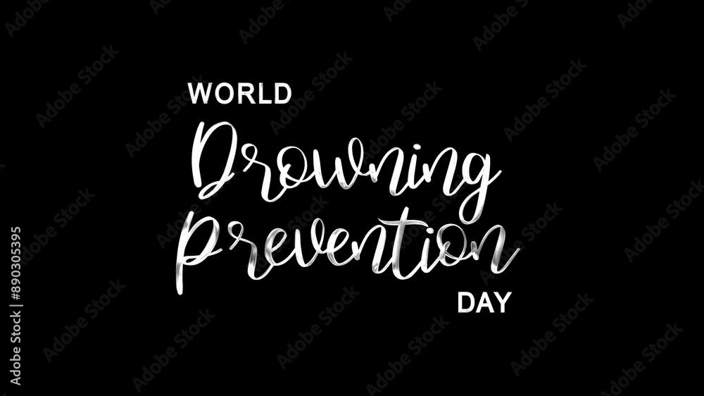 World Drowning Prevention Day Text Animation on Silver Color. Great for ...