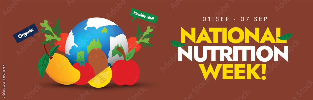 National nutrition week. 1 to 7 September Nutritional week cover banner ...