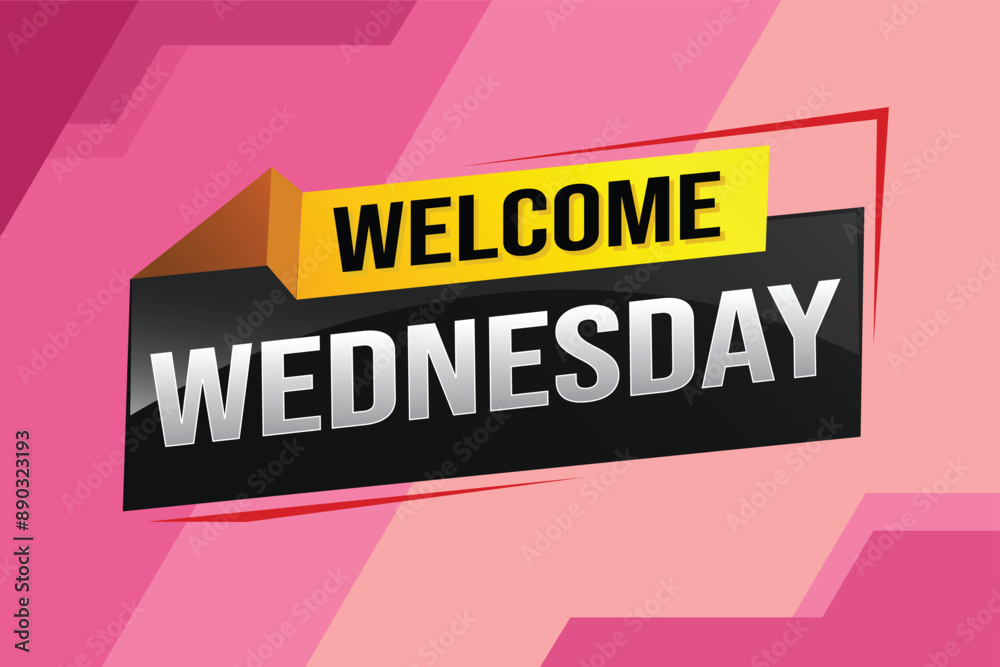 welcome wednesday word text concept icon logo sign symbol vector note ...