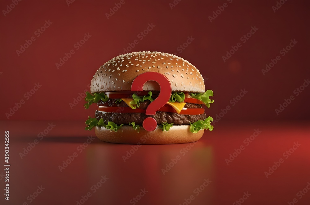 Are Burgers Healthy? A burger with a question mark on a red background ...