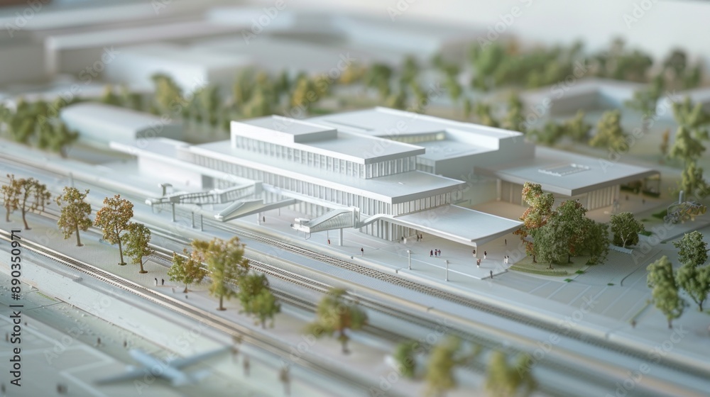 Generate a photo realistic image of a maquette depicting a ...