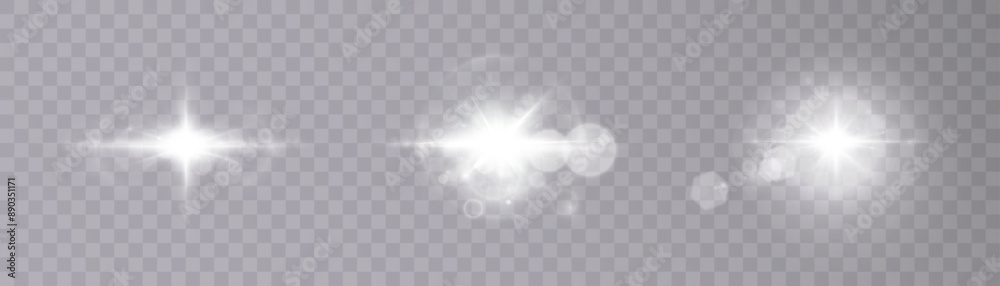 Light effect of glare and bright glow isolated on transparent ...