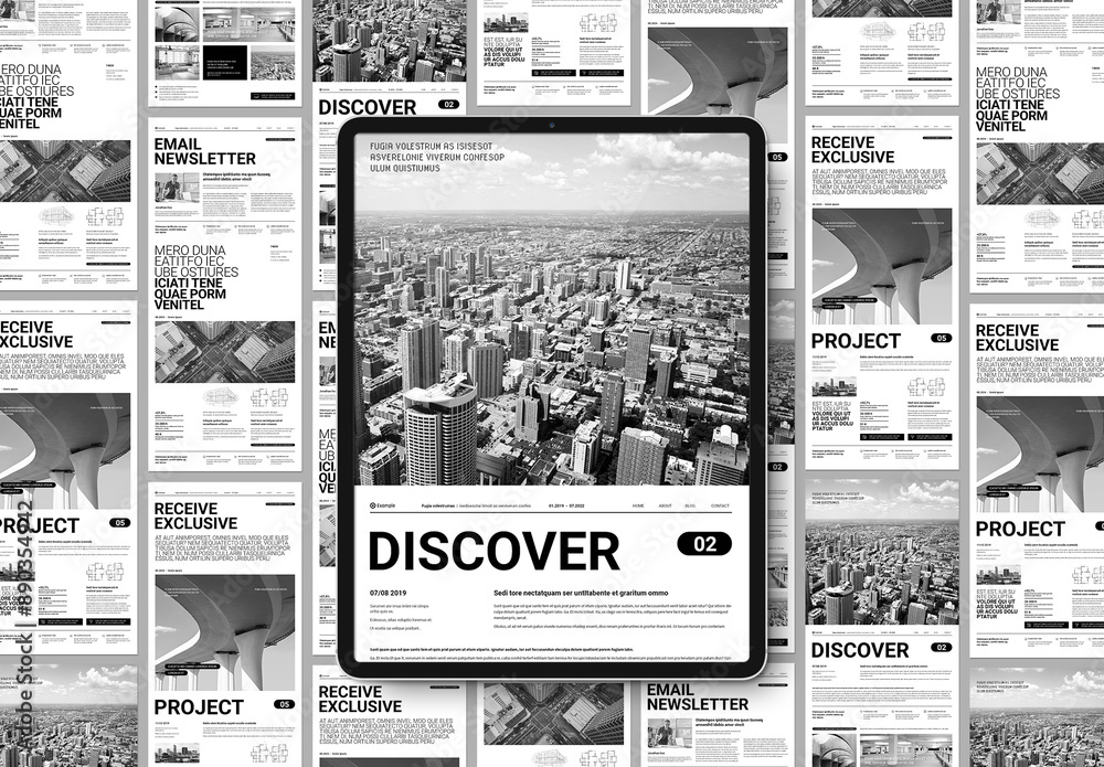 E-mail Newsletter Template in Black and White Architect or Design ...