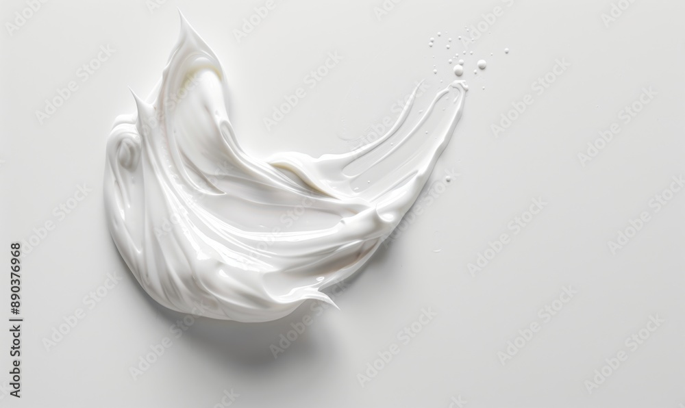 Luxurious Sunscreen Cream Texture on White Background: Silky Smooth SPF ...