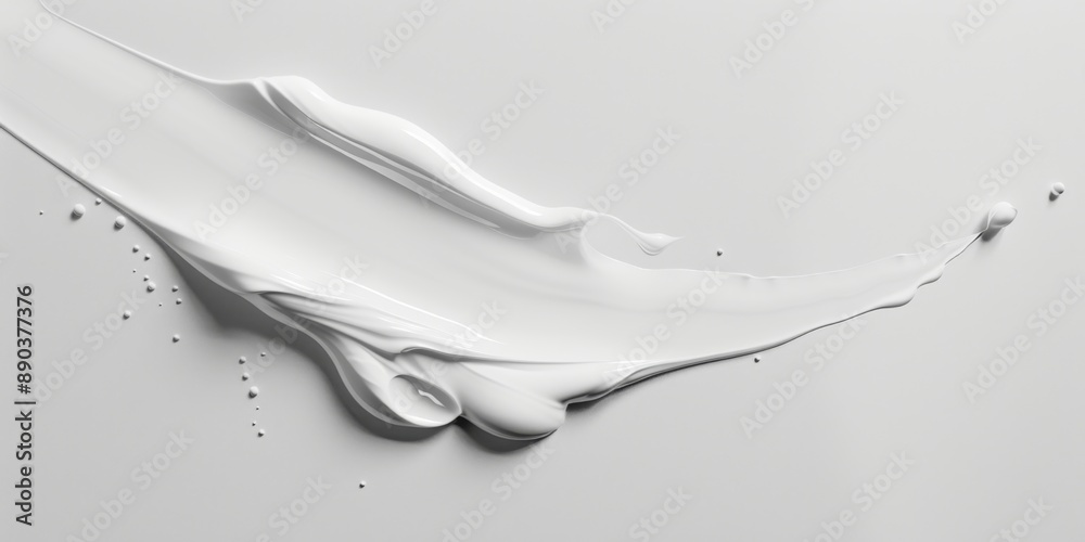 Luxurious Sunscreen Cream Texture on White Background: Silky Smooth SPF ...