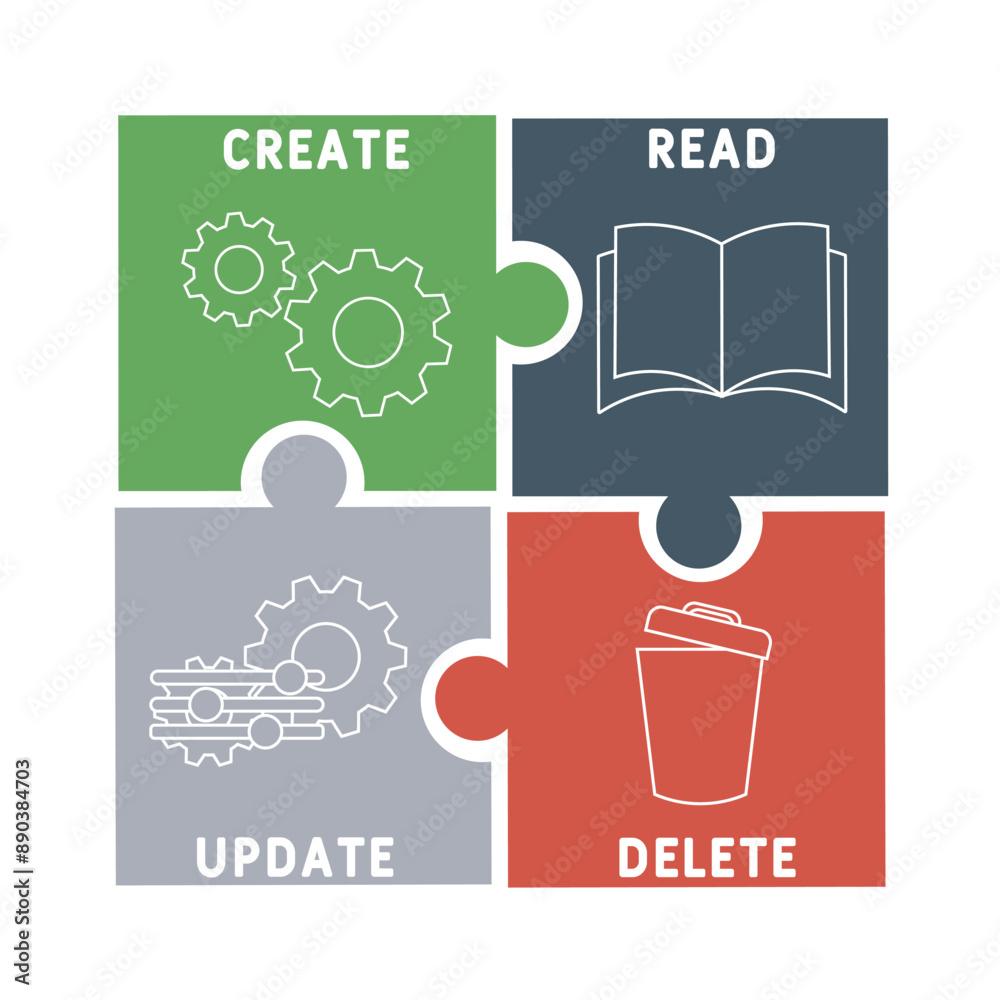 CRUD - Create Read Update Delete acronym. business concept background ...