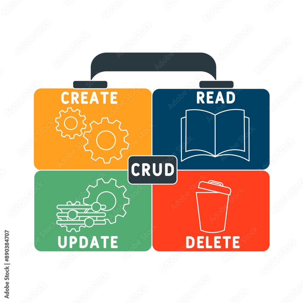 CRUD - Create Read Update Delete acronym. business concept background ...