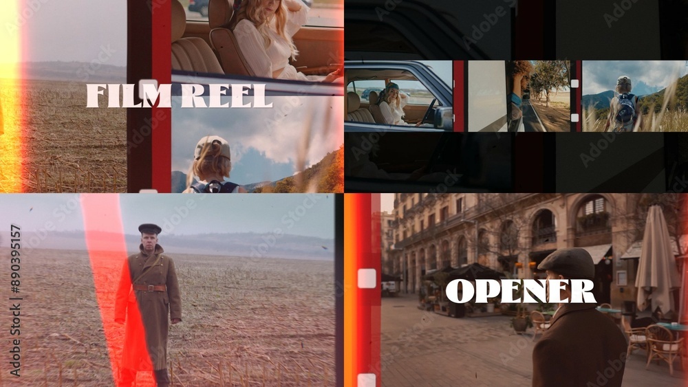 Stylish Film Reel Opener Stock Template | Adobe Stock