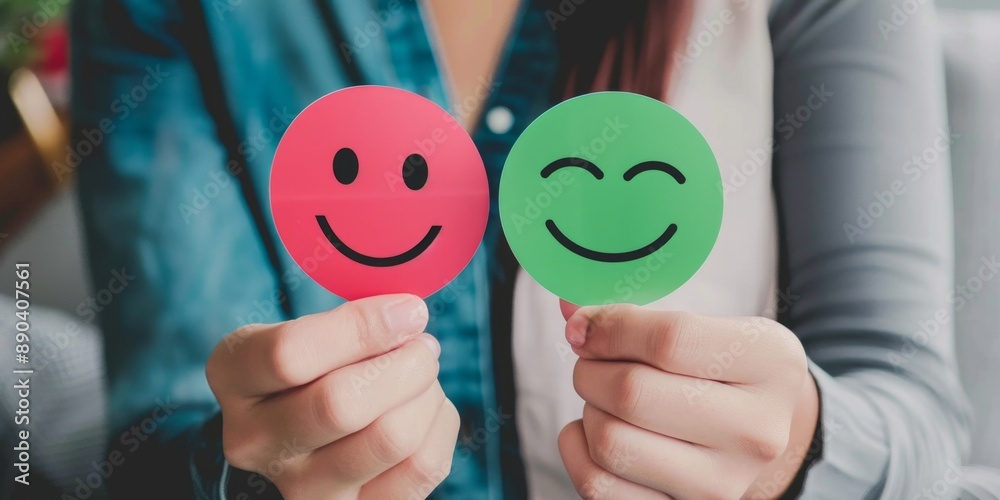 Customer Satisfaction Rating with Happy and Sad Face Icons: Online ...