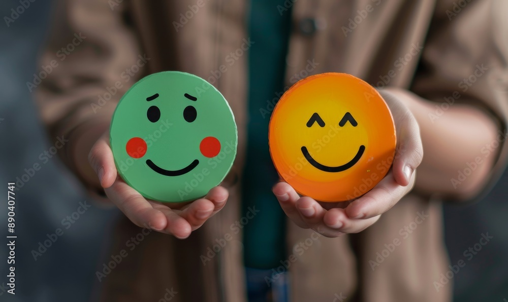 Customer Satisfaction Rating with Happy and Sad Face Icons: Online ...