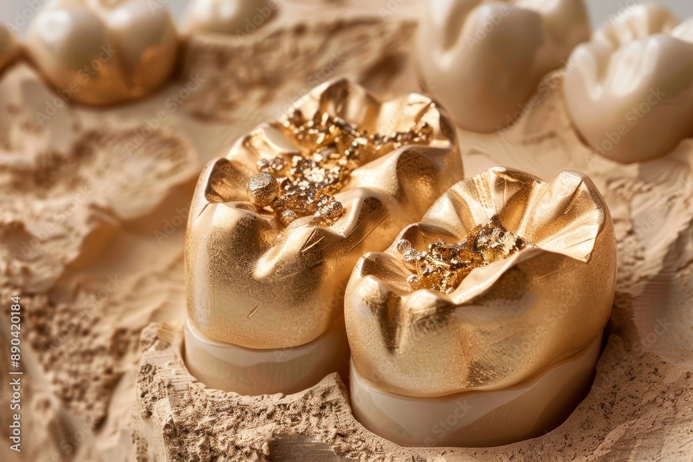 Gold fillings for dental cavities Stock Illustration | Adobe Stock