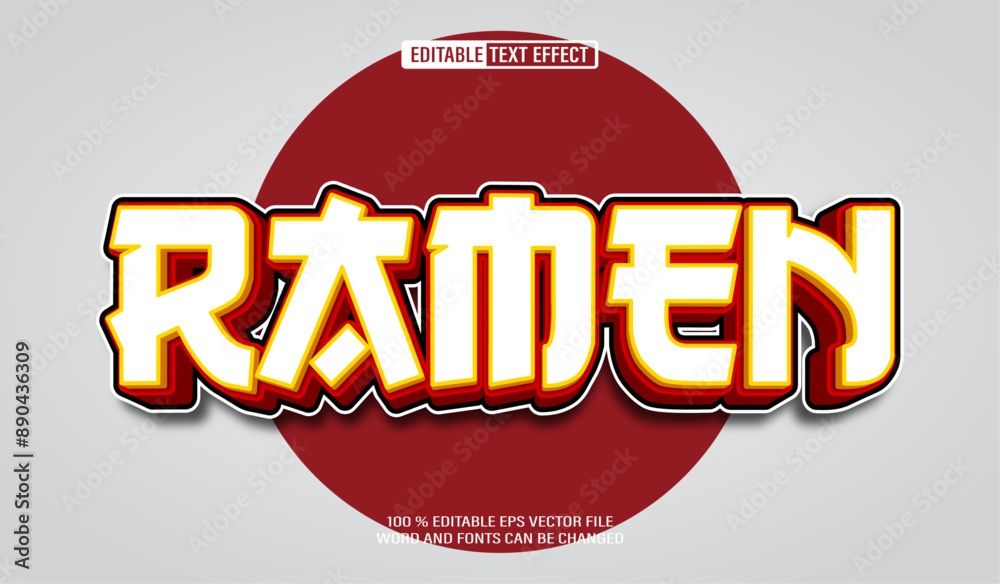 Editable 3d text style effect - Special Ramen text effect Template ...