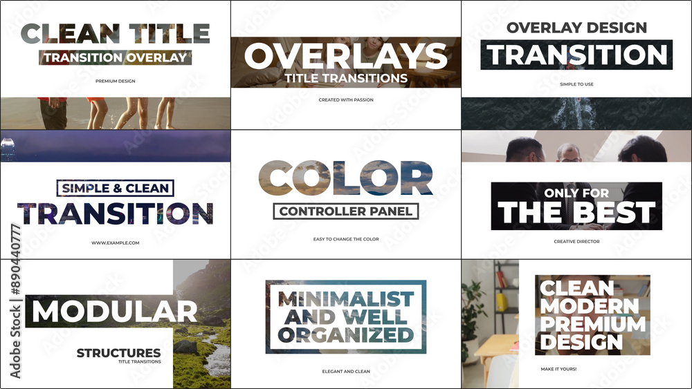 Overlay Title Transitions Stock Template | Adobe Stock