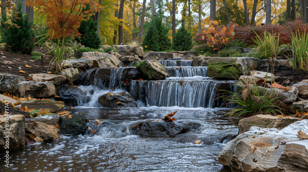 Japanese style water garden: soothing water sounds, naturalistic water ...