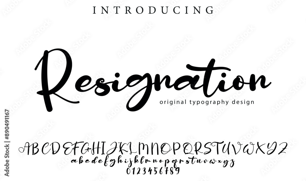 Resignation Font Stylish brush painted an uppercase vector letters ...