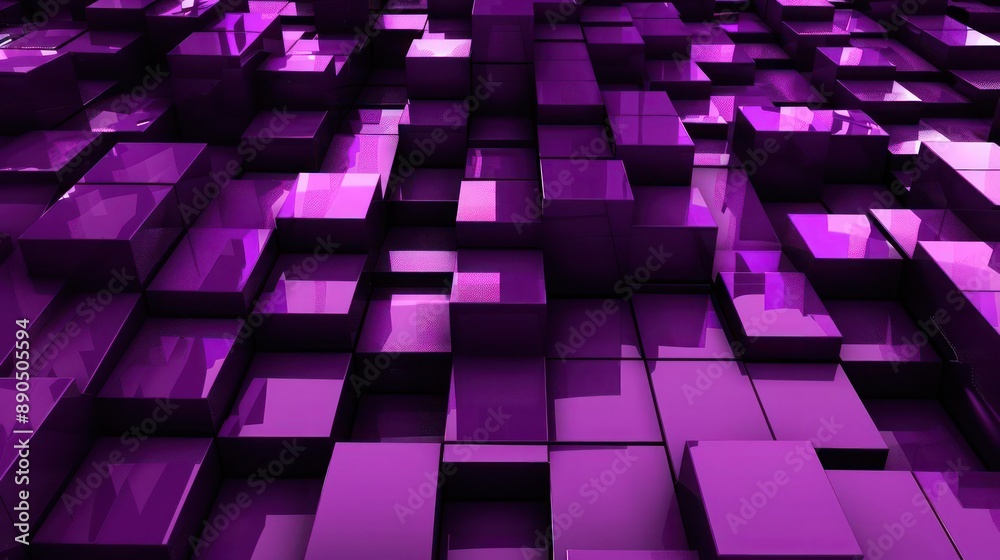 Pixelated 3D background using voxel art in shades of deep purple ...