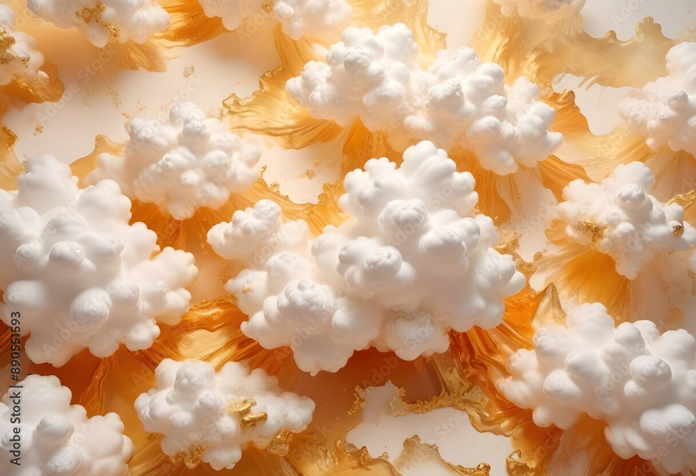 White abstract background with splashes of translucent textures ...