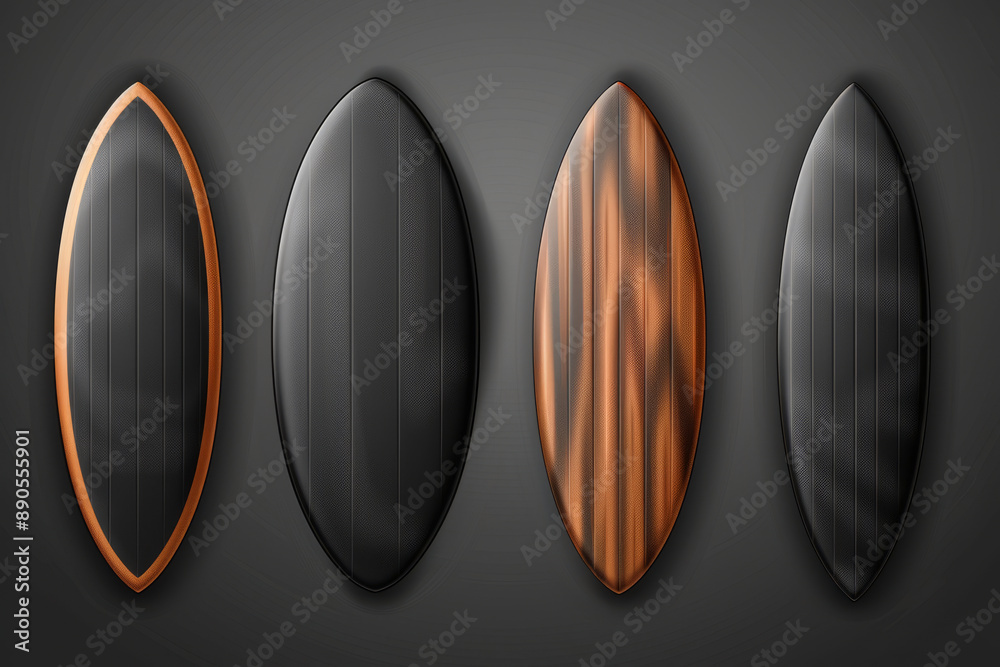 Collection of stylish surfboard designs with transparent background ...