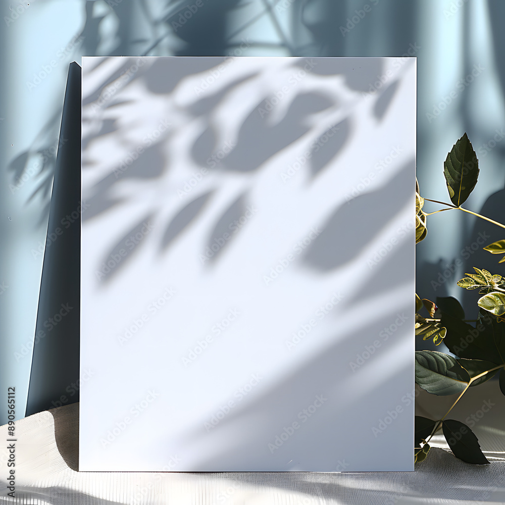 Rectangular blank white paper board, card for advertising mockup, copy ...