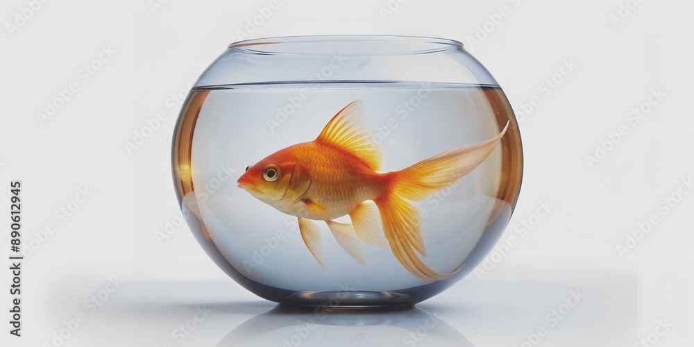 Single goldfish in a spherical fishbowl aquarium Ball shaped aquarium ...