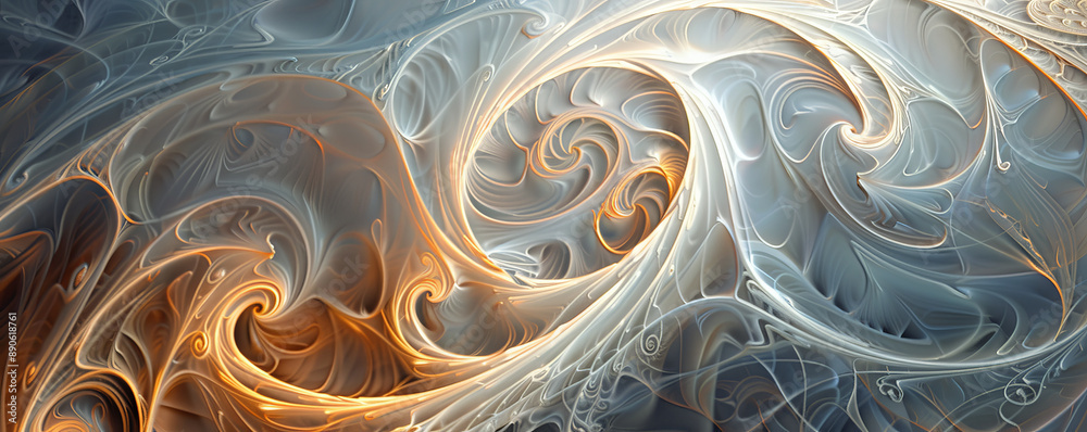 The Fibonacci sequence depicted in an abstract form, with swirling ...