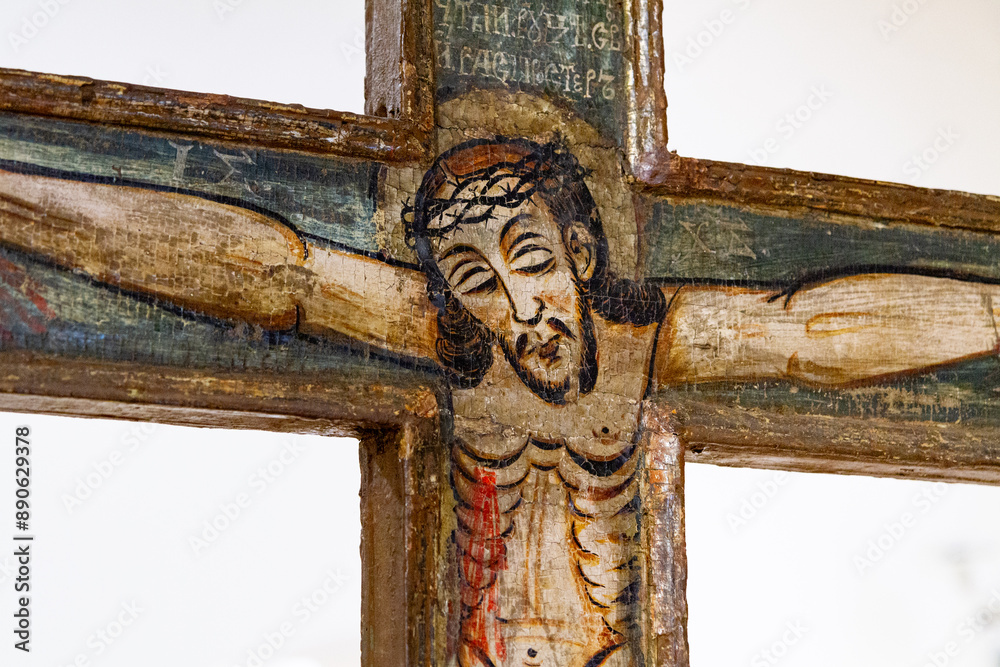 Poster An Byzantine icon depicting crucified Jesus Christ – Wall Art ...