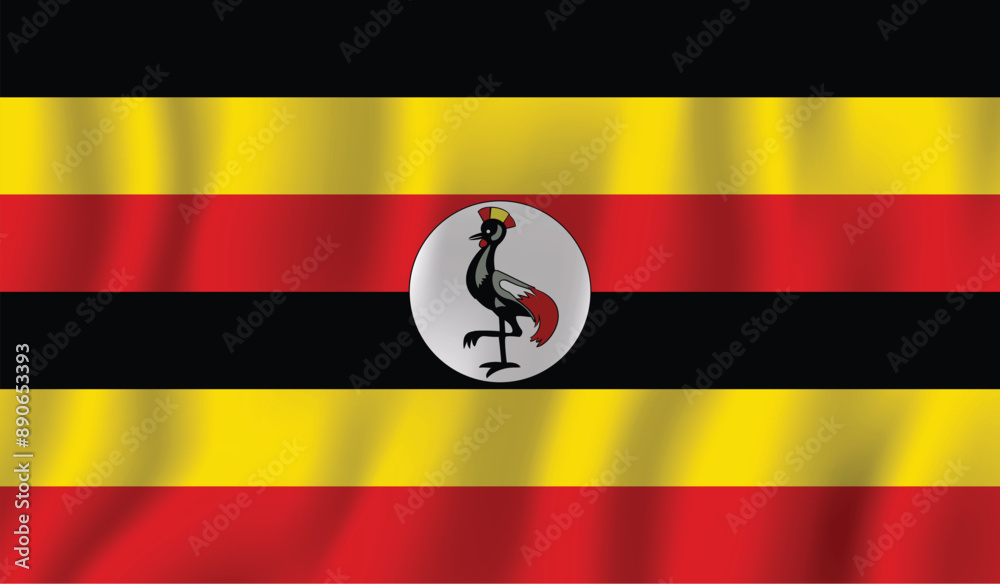 Realistic Uganda national flag perfect color, scale, and proportion ...