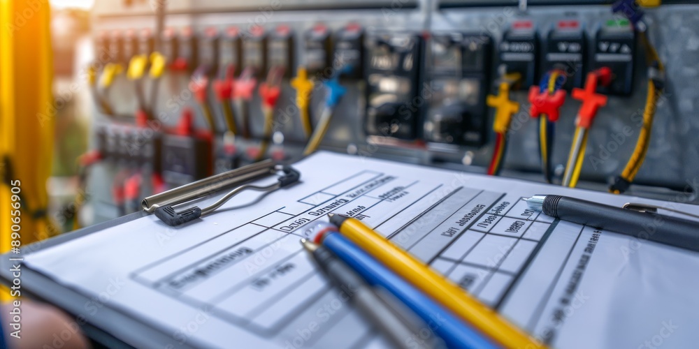 Electrical Inspection Checklist and Tools Stock Photo | Adobe Stock