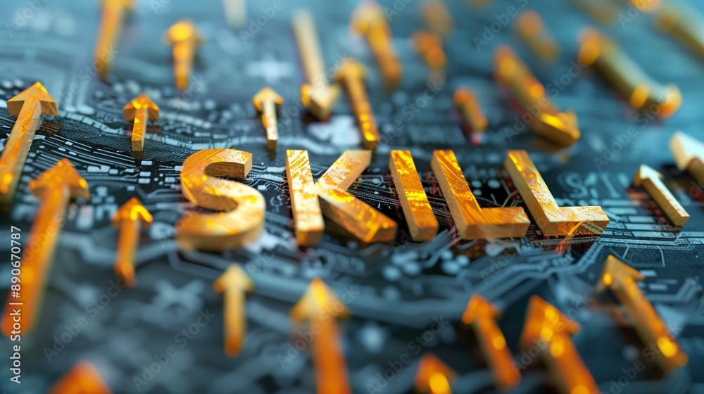 Professional skill growth and development concept with a focus on ...
