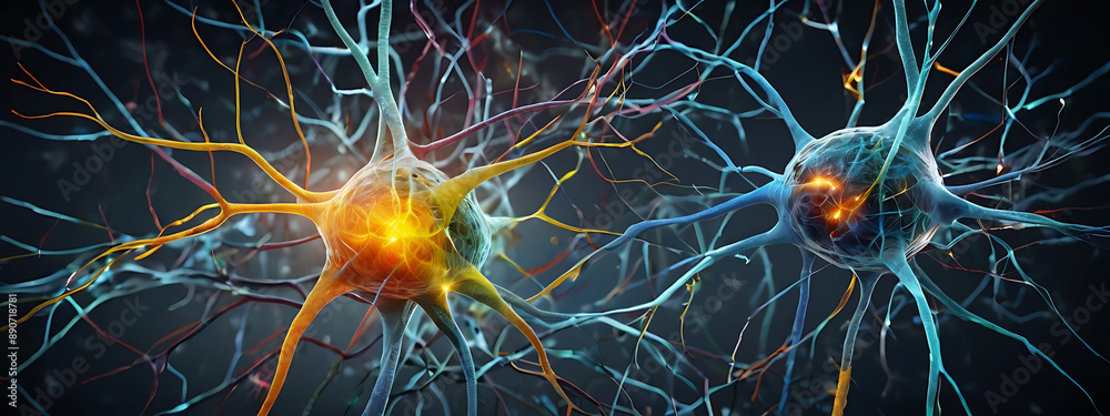 An illustration depicting neuroplasticity with a brain evolving and ...