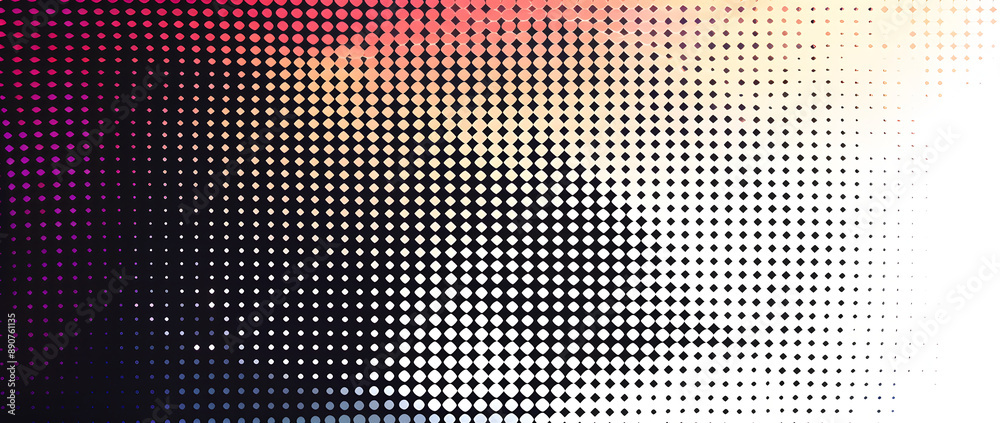 Halftone pixelated gradient background. Faded square particles texture ...